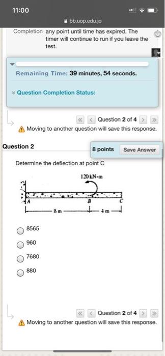 Solved 11:00 bb.uop.edu.jo Completion any point until time | Chegg.com
