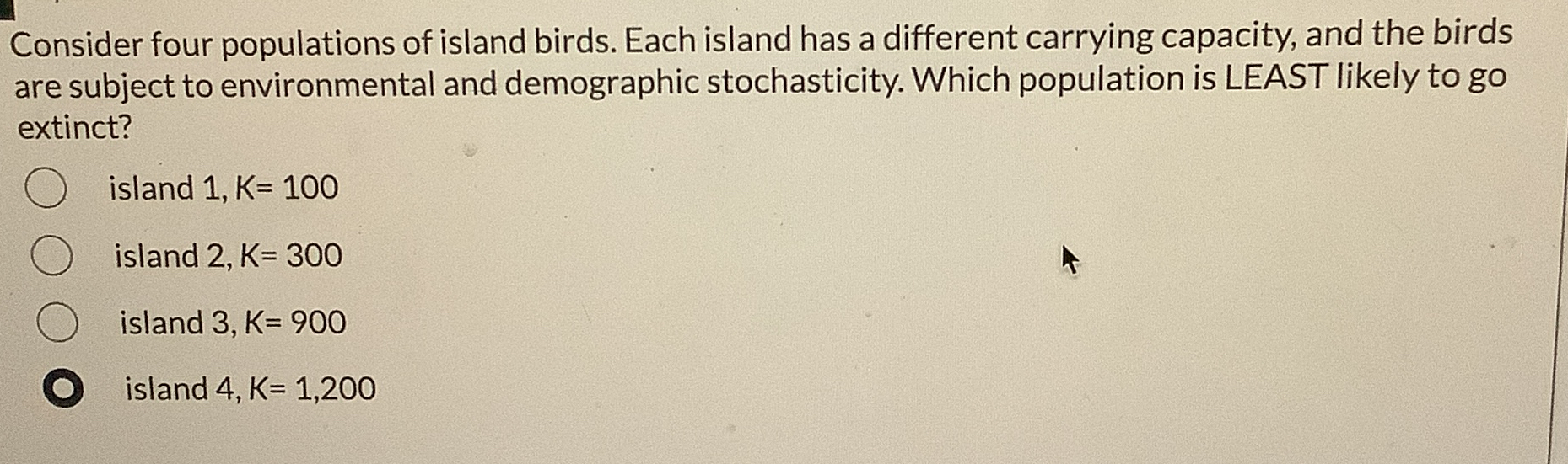 Solved Consider four populations of island birds. Each | Chegg.com