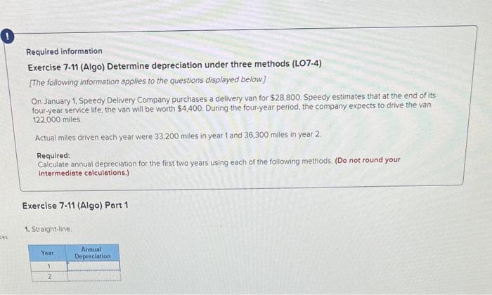 Solved Required information Exercise 7-11 (Algo) Determine | Chegg.com