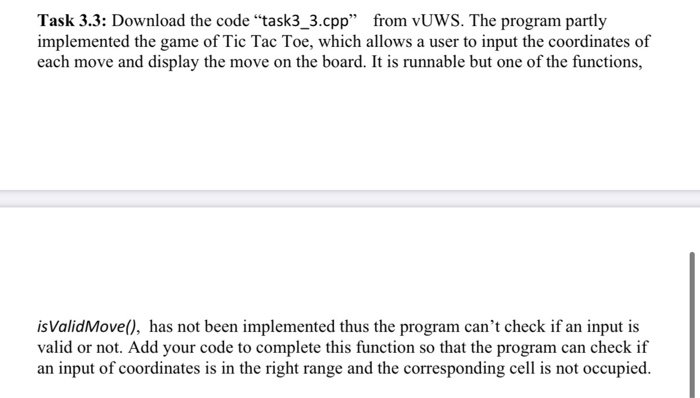 Solved Task 3.3: Download the code “task3_3.cpp" from vUWS. | Chegg.com