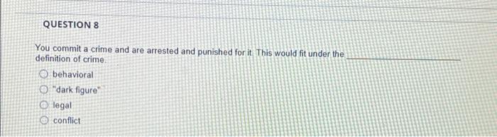 QUESTION 8 You commit a crime and are arrested and | Chegg.com