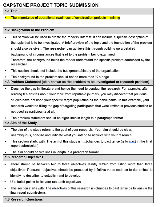 Solved Capstone Project Topic Submission (Use Template | Chegg.com