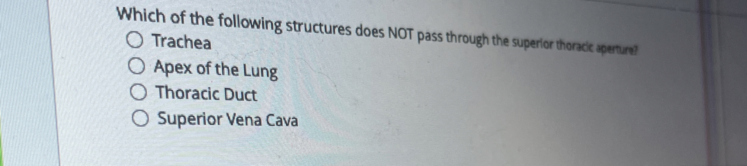 Solved Which of the following structures does NOT pass | Chegg.com