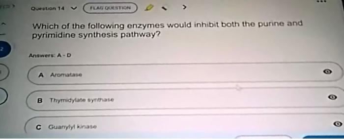 Solved Which of the following enzymes would inhibit both the | Chegg.com