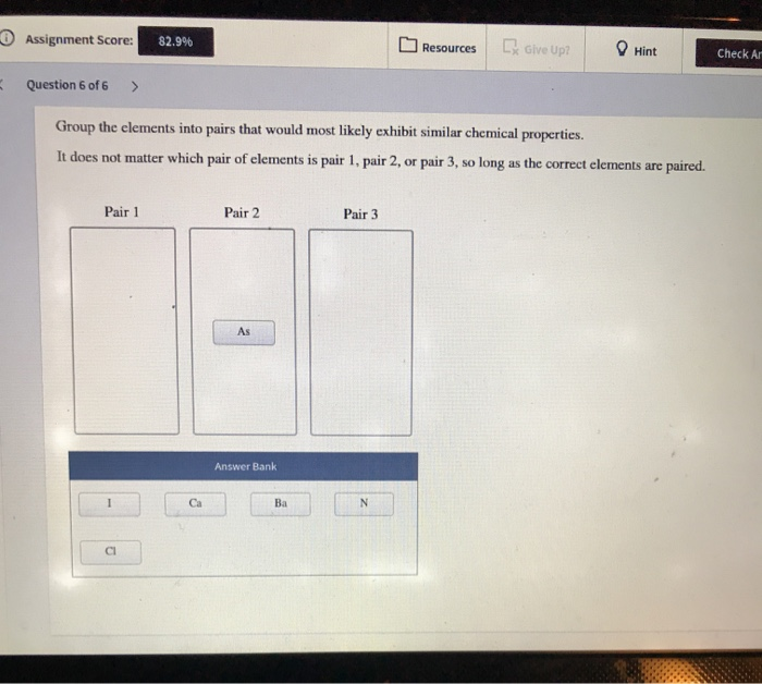 Solved D Assignment Score: 82.9% Resources [ Give Up? Hint | Chegg.com