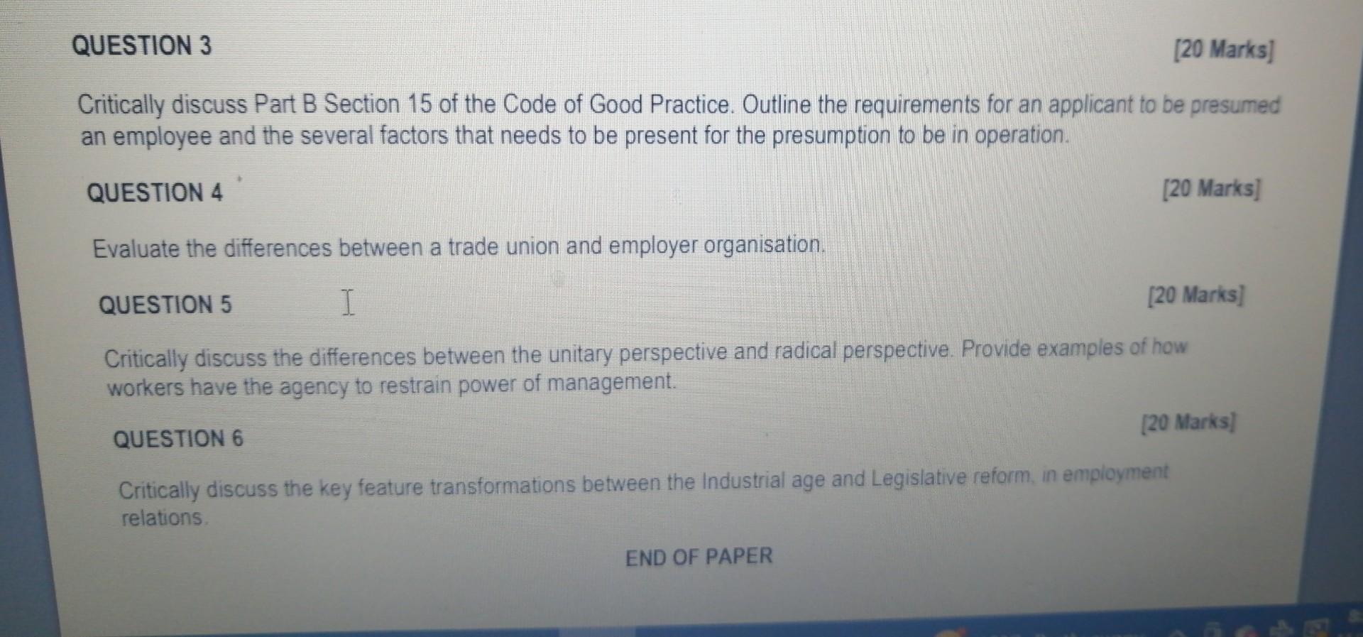 Critically discuss Part B Section 15 of the Code of | Chegg.com