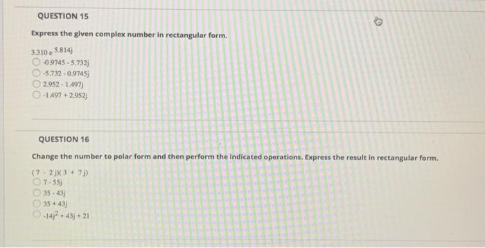 Solved Find the rectangular coordinates for the point for | Chegg.com