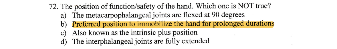 Solved The position of function/safety of the hand. Which | Chegg.com