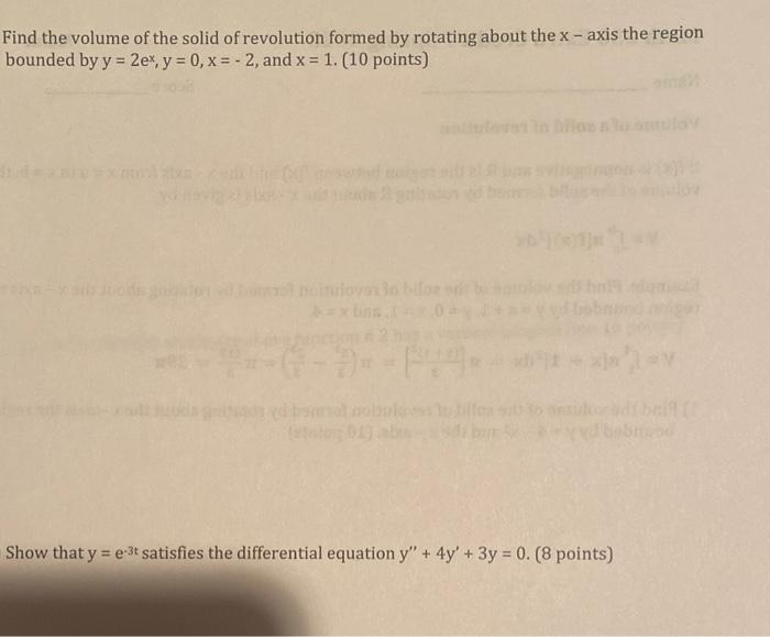 Solved Find the volume of the solid of revolution formed by | Chegg.com