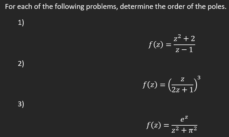 Solved For each of the following problems, determine the | Chegg.com