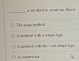 Solved is invoked to create an object.The main methodA | Chegg.com