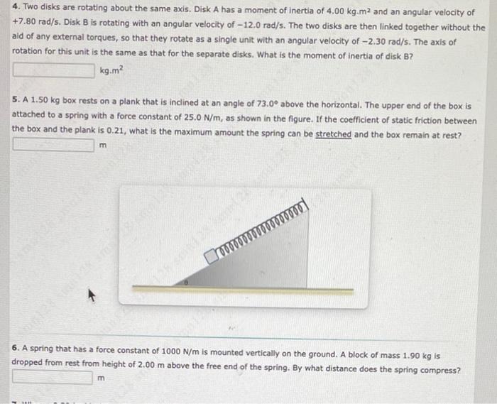 Solved 4. Two disks are rotating about the same axis. Disk A | Chegg.com