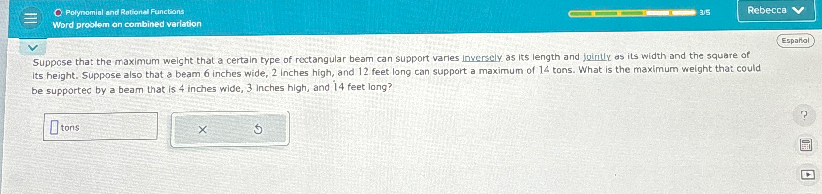 Solved Polynomial and Rational FunctionsWord problem on | Chegg.com