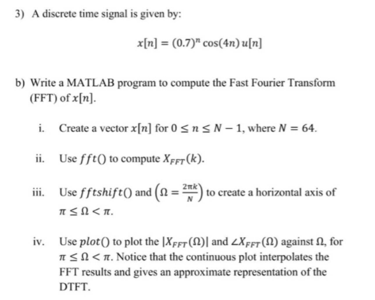 Solved A discrete time signal is given | Chegg.com