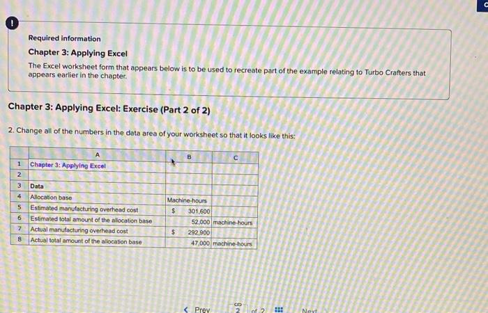 Solved Required information Chapter 3: Applying Excel The | Chegg.com