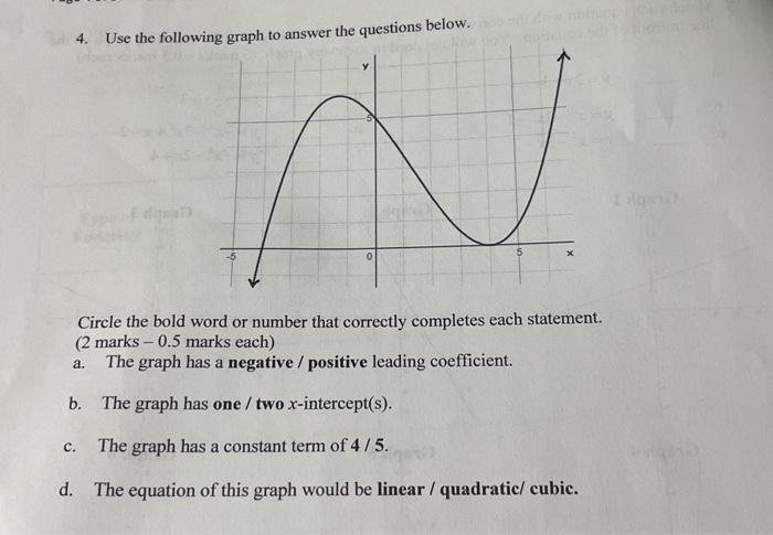 Solved 4. Use the following graph to answer the questions | Chegg.com