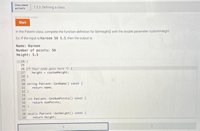 Solved In the Patient class, complete the function | Chegg.com
