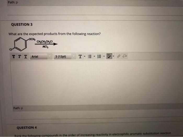 Solved Path:p QUESTION 3 What are the expected products from | Chegg.com