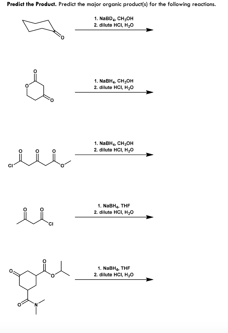Solved Predict the Product. Predict the major organic | Chegg.com