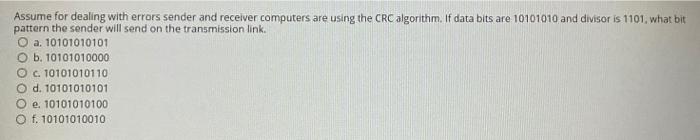 Solved Assume for dealing with errors sender and receiver | Chegg.com