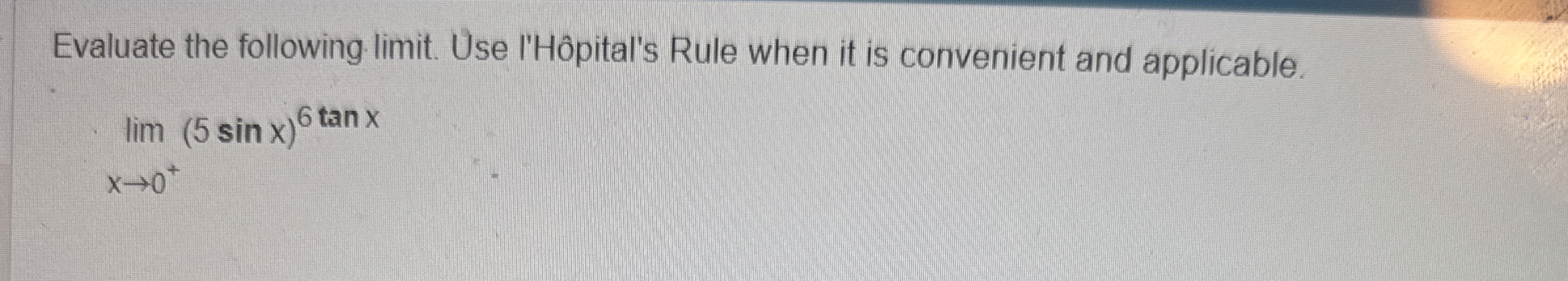 Solved Evaluate the following limit. ﻿Use l'Hôpital's Rule | Chegg.com