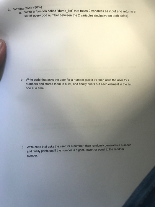 Solved 3. Writing Code (50%) Write a function called | Chegg.com