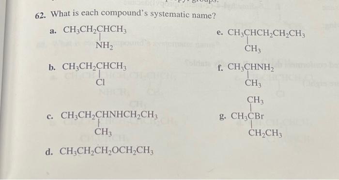 Solved 62. What is each compound's systematic name? a. | Chegg.com