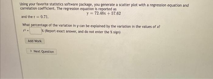 Solved Using your favorite statistics software package, you | Chegg.com