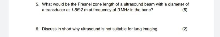 Solved 5. What would be the Fresnel zone length of a | Chegg.com