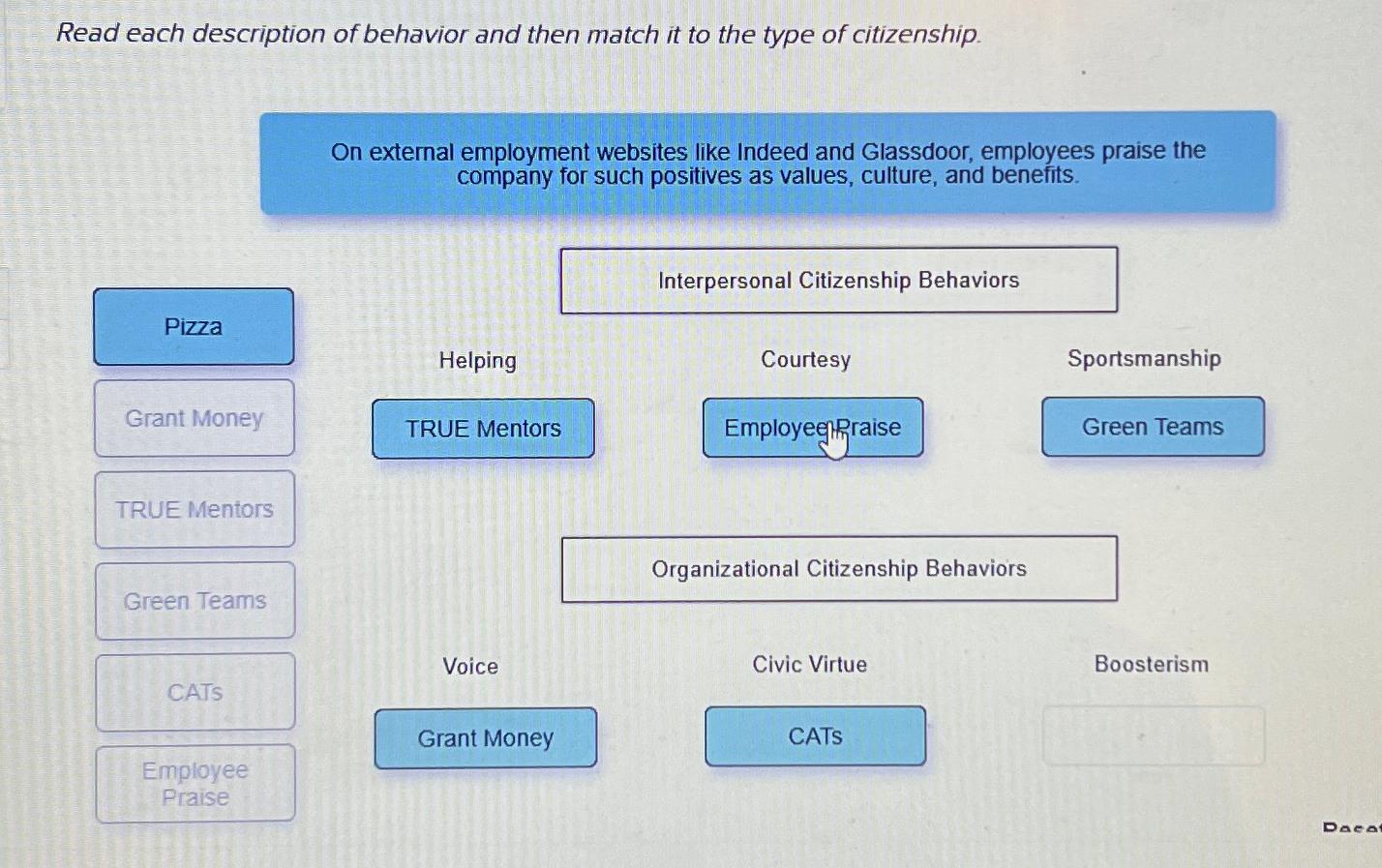 Solved Read each description of behavior and then match it | Chegg.com