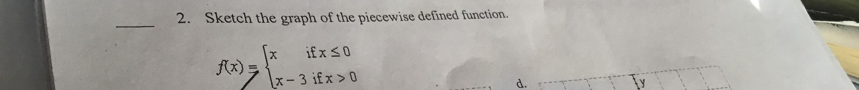 Solved Sketch the graph of the piecewise defined | Chegg.com