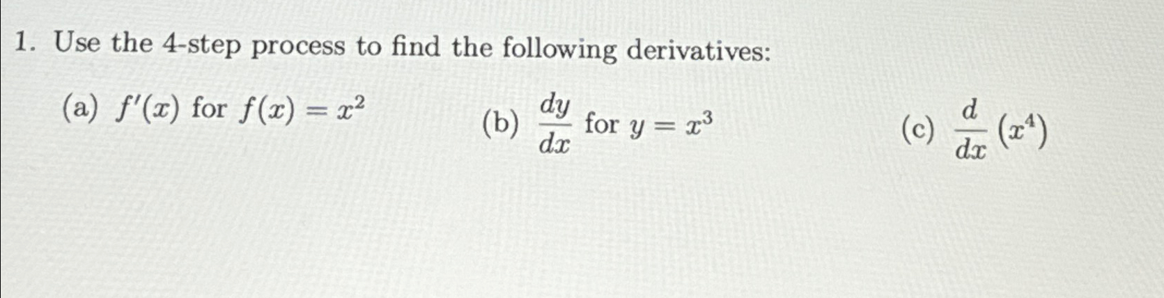 Solved Use the 4-step process to find the following | Chegg.com