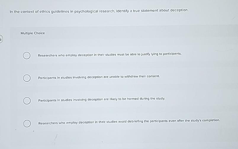 Solved In the context of ethics guidelines in psychological | Chegg.com