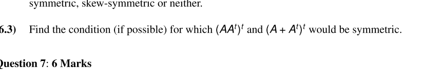 Solved symmetric, skew-symmetric or neither.6.3) ﻿Find the | Chegg.com