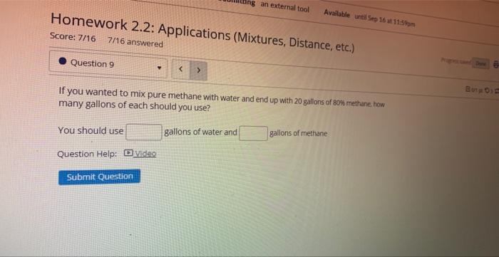 Solved If you wanted to mix pure methane with water and end | Chegg.com