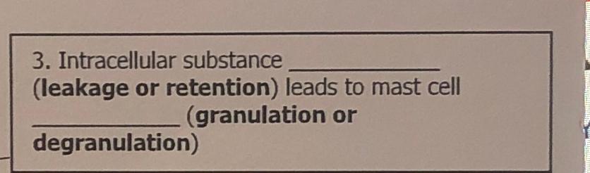 Solved Intracellular substance (leakage or retention) ﻿leads | Chegg.com