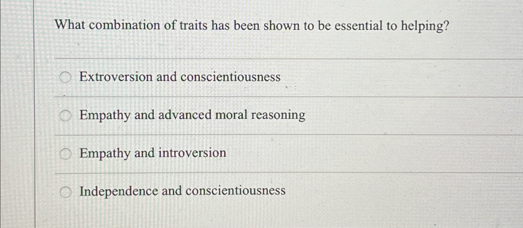 Solved What combination of traits has been shown to be | Chegg.com
