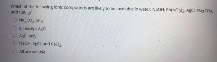 Solved Which of the following ionic compounds are likely to | Chegg.com