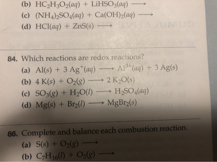 Solved (b) HC2H3O2(aq) + LiHSO3(aq) (c) (NH4)2SO4(aq) + | Chegg.com