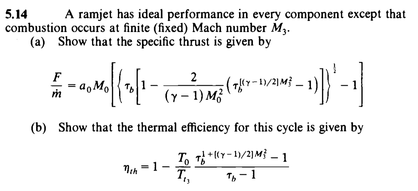 Solved 5.14 ﻿A ramjet has ideal performance in every | Chegg.com