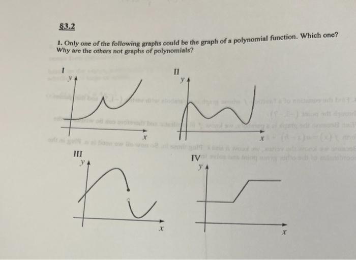 Solved 1. Only one of the following graphs could be the | Chegg.com