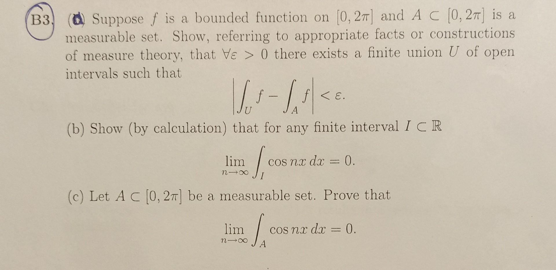 Solved Suppose f is a bounded function on [0,2π] and | Chegg.com