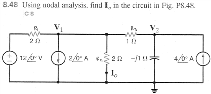 Solved Using nodal analysis, find I0 in the circuit in. | Chegg.com
