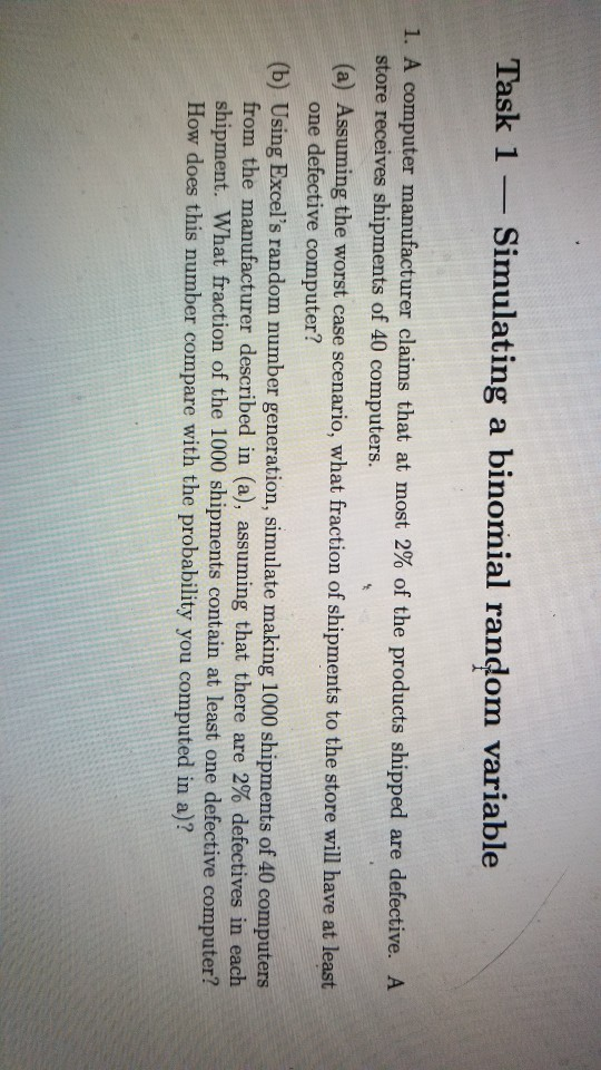 Solved Task 1 Simulating A Binomial Random Variable 1 A 7221