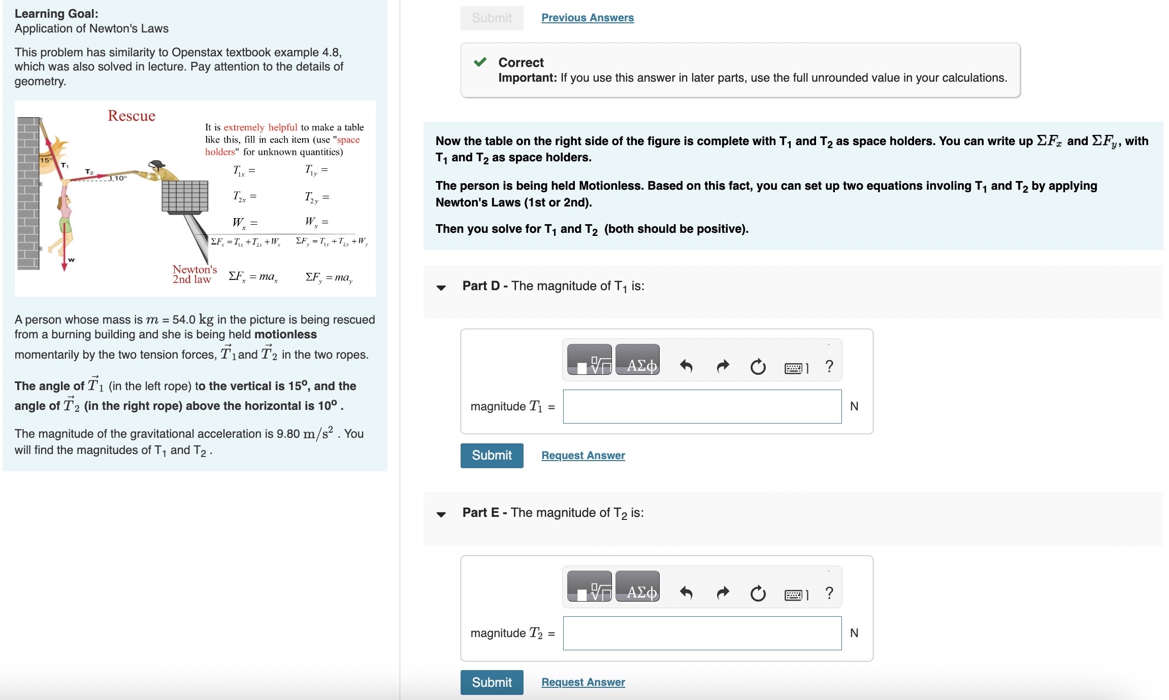 Solved Learning Goal:Application of Newton's LawsThis | Chegg.com