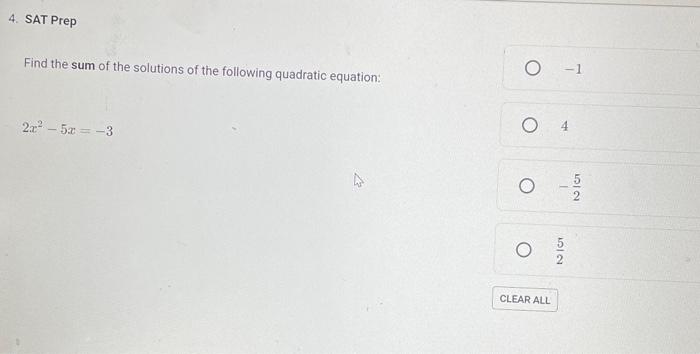 Solved Find the sum of the solutions of the following | Chegg.com
