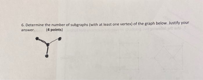 Solved 6. Determine the number of subgraphs (with at least | Chegg.com