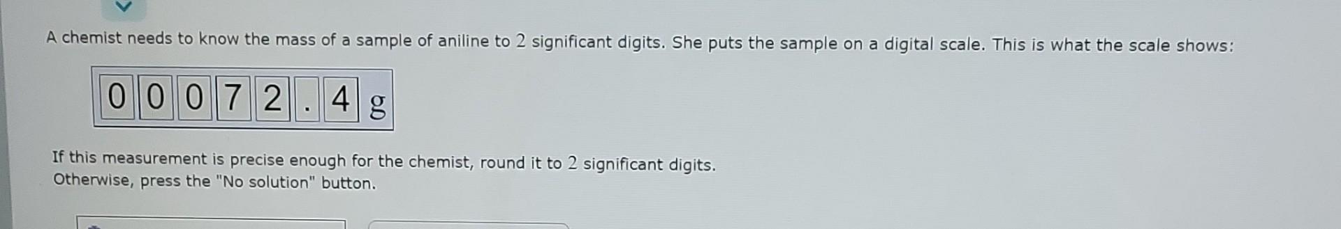 Solved A chemist needs to know the mass of a sample of | Chegg.com