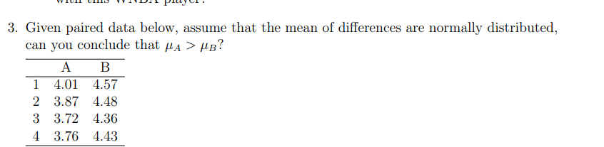 Solved Given paired data below, assume that the mean of | Chegg.com