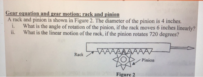 Solved Gear equation and gear motion; rack and pinion A rack | Chegg.com